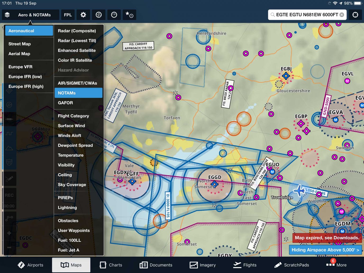 ForeFlight’s graphical notam : FLYER